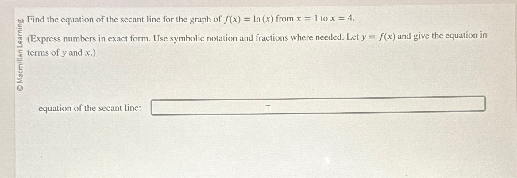 Solved and Find the equation of the secant line for the | Chegg.com