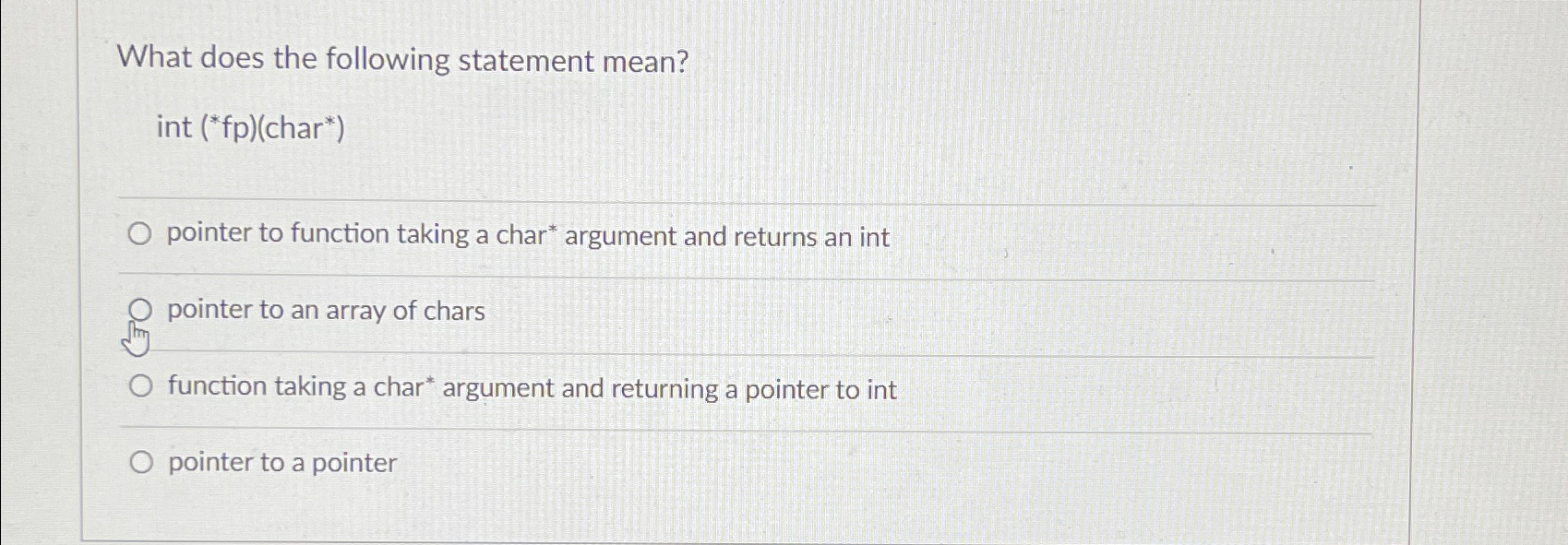 Solved What does the following statement mean?int | Chegg.com Solved What does the following statement mean?int | Chegg.com