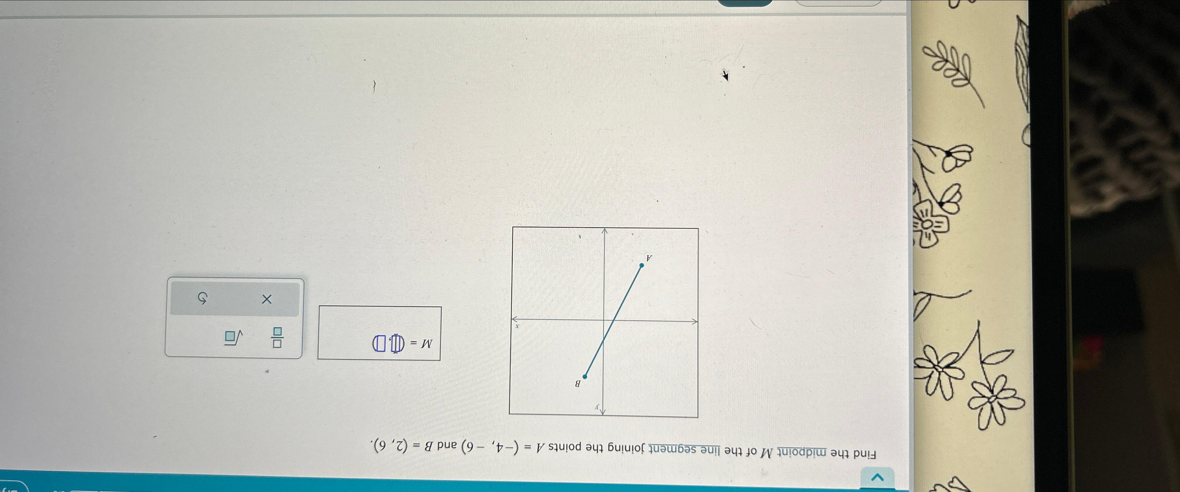 Solved Find the midpoint M ﻿of the line segment joining the | Chegg.com