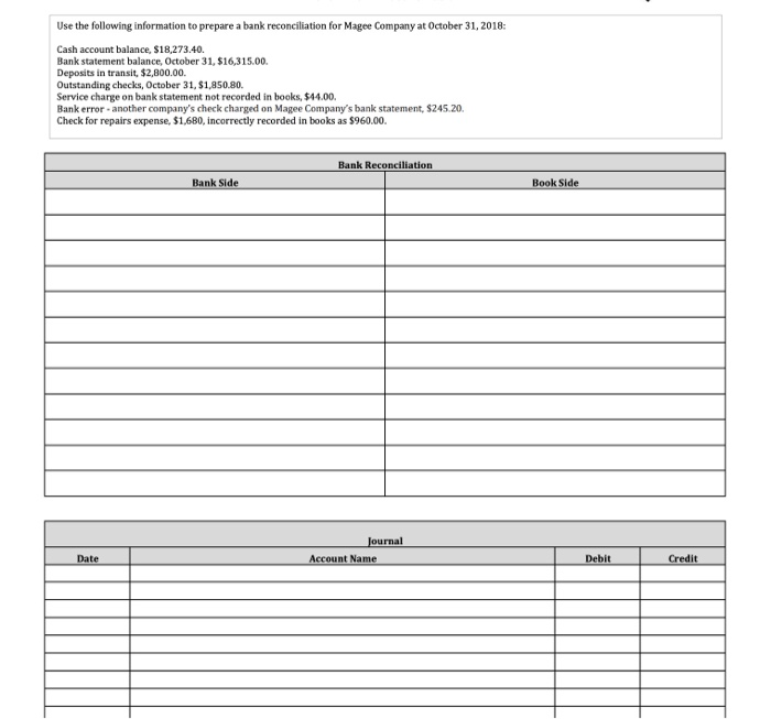 Solved Use The Following Information To Prepare A Bank Chegg solved-use-the-following-information-to-prepare-a-bank-chegg