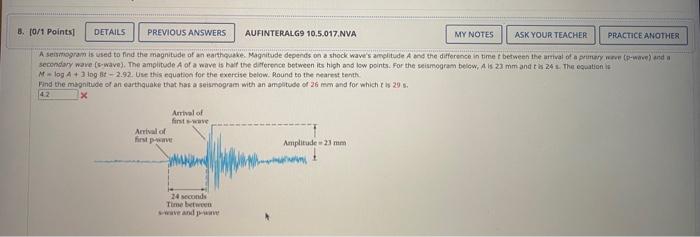 Solved 1.) A seismogram is used to find the magnitude of an | Chegg.com