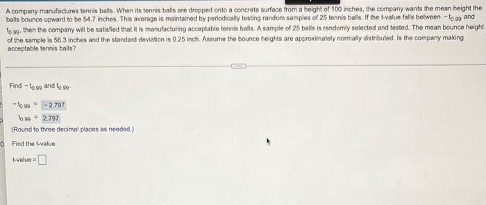 Solved A company manufactures tennis balls. When its tennis | Chegg.com