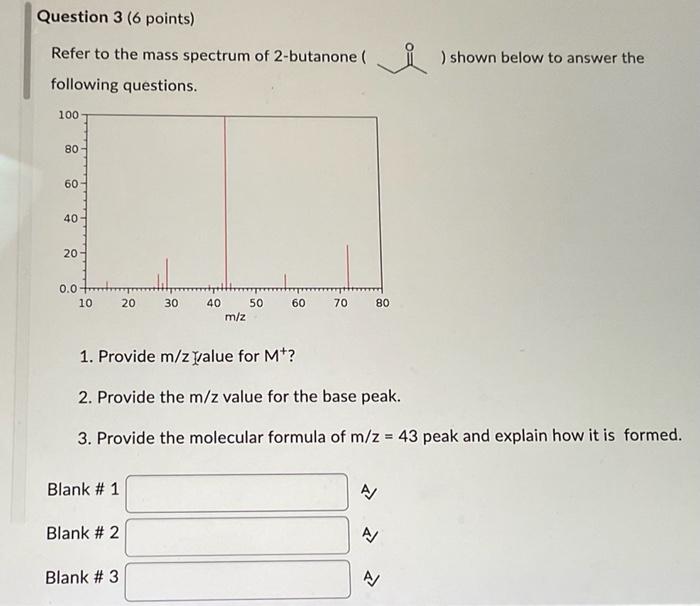 Solved Refer to the mass spectrum of 2-butanone ( O ) shown | Chegg.com
