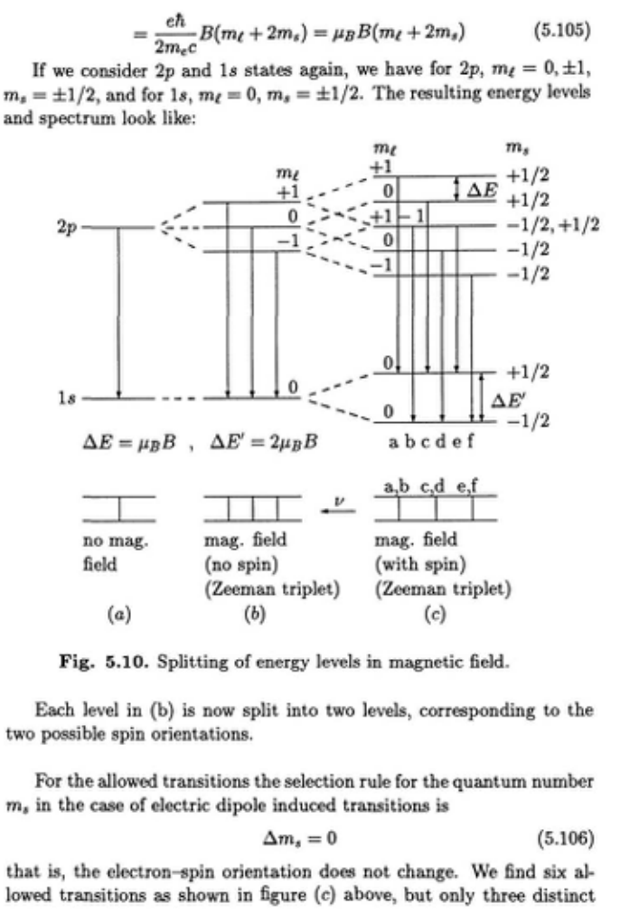 Solved 5.13 Spin of electrons When the Zeeman triplet is | Chegg.com
