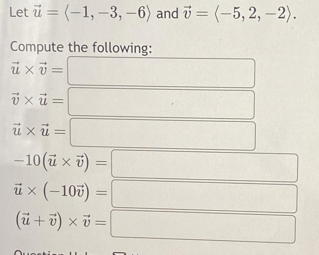 Solved Let vec(u)=(:-1,-3,-6:) and | Chegg.com