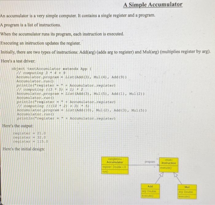 Solved A Simple Accumulator An accumulator is a very simple | Chegg.com