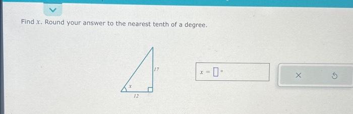 Solved Find x. Round your answer to the nearest tenth of a | Chegg.com