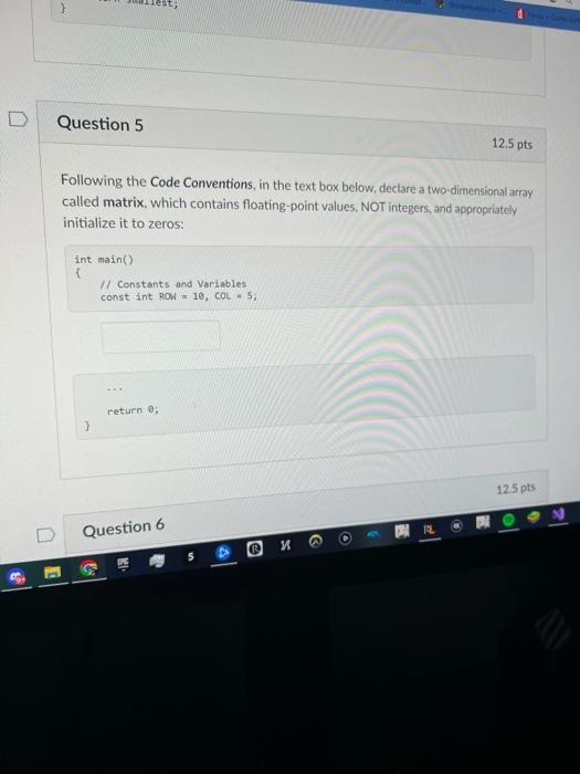 Solved Following the Code Conventions, in the text box | Chegg.com