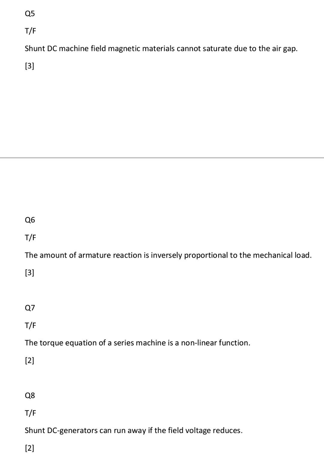 Solved Shunt DC machine field magnetic materials cannot | Chegg.com