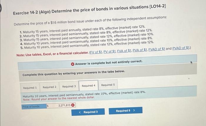 Solved Exercise 14-2 (Algo) Determine the price of bonds in | Chegg.com