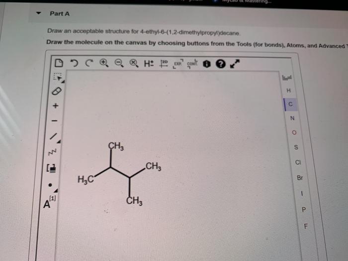 Solved Part A Draw an acceptable structure for | Chegg.com