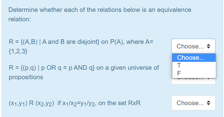 Solved Determine whether each of the relations below is an | Chegg.com