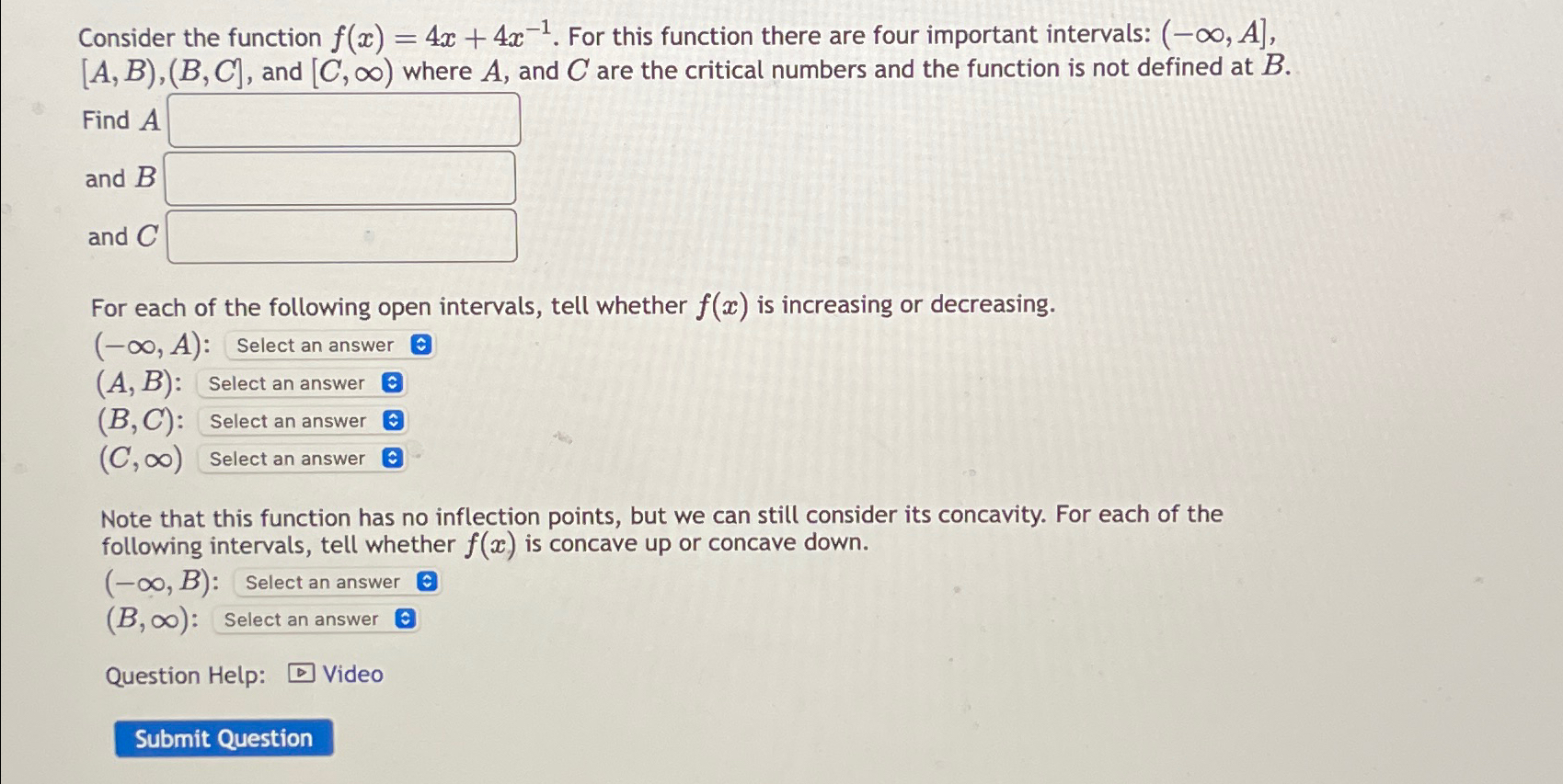 Solved Consider The Function F X 4x 4x 1 ﻿for This