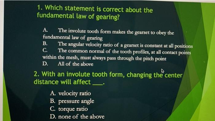 Solved 1. Which statement is correct about the fundamental | Chegg.com