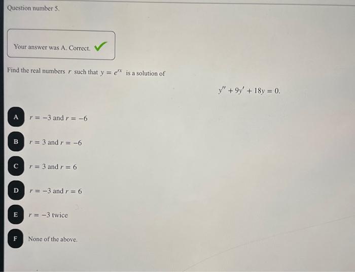 Solved Question number 5 . Find the real numbers r such that | Chegg.com