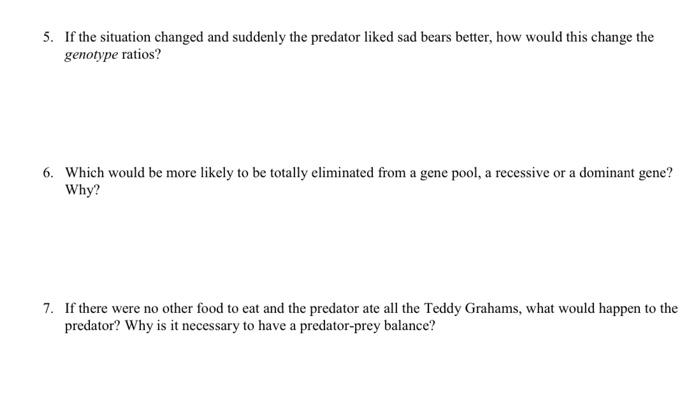 Solved The Hardy-Weinberg Theorem and Teddy Grahams Lab | Chegg.com