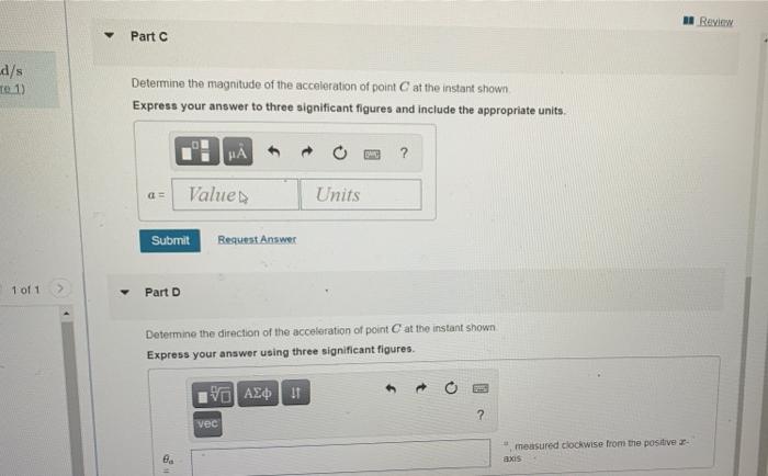 Solved Member Ab Has The Angular Velocity Wab 3 Rad S And