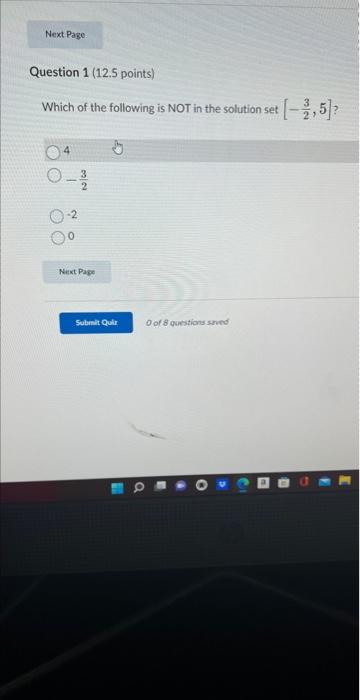 Solved Which of the following is NOT in the solution set | Chegg.com