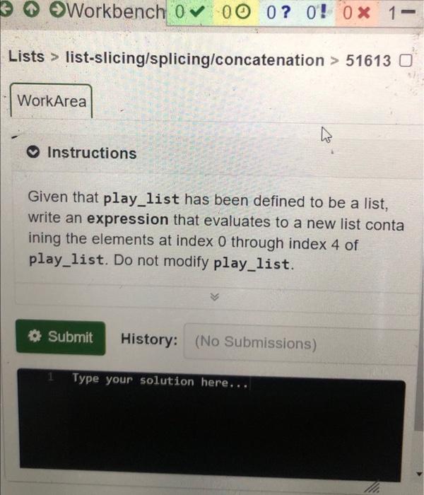 Solved Lists > list-slicing/splicing/concatenation > 51611 O | Chegg.com