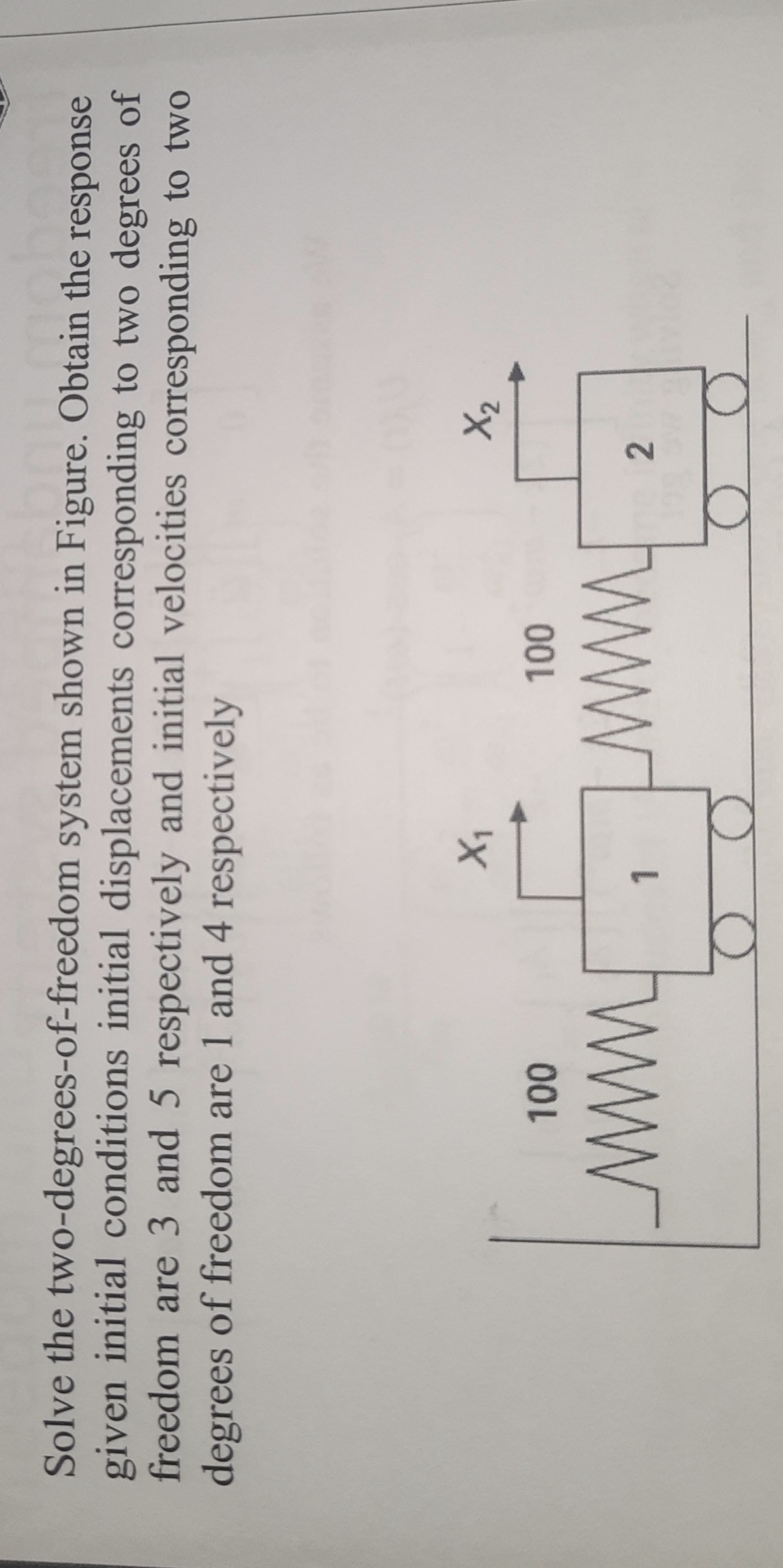 Solved Solve the two-degrees-of-freedom system shown in | Chegg.com
