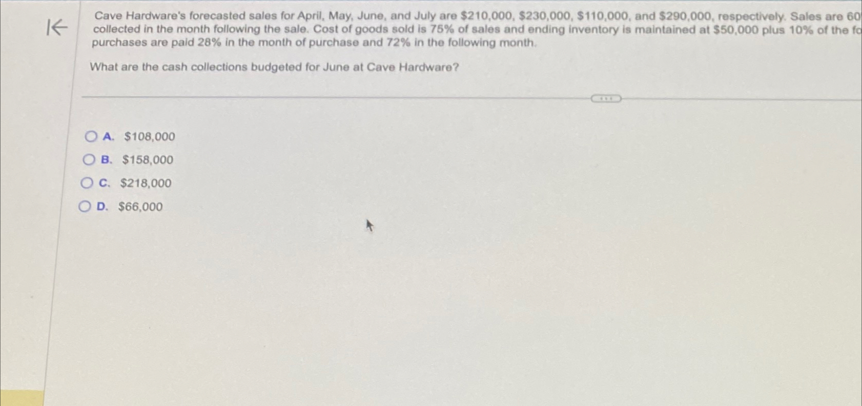 Solved Cave Hardware's forecasted sales for April, May, | Chegg.com