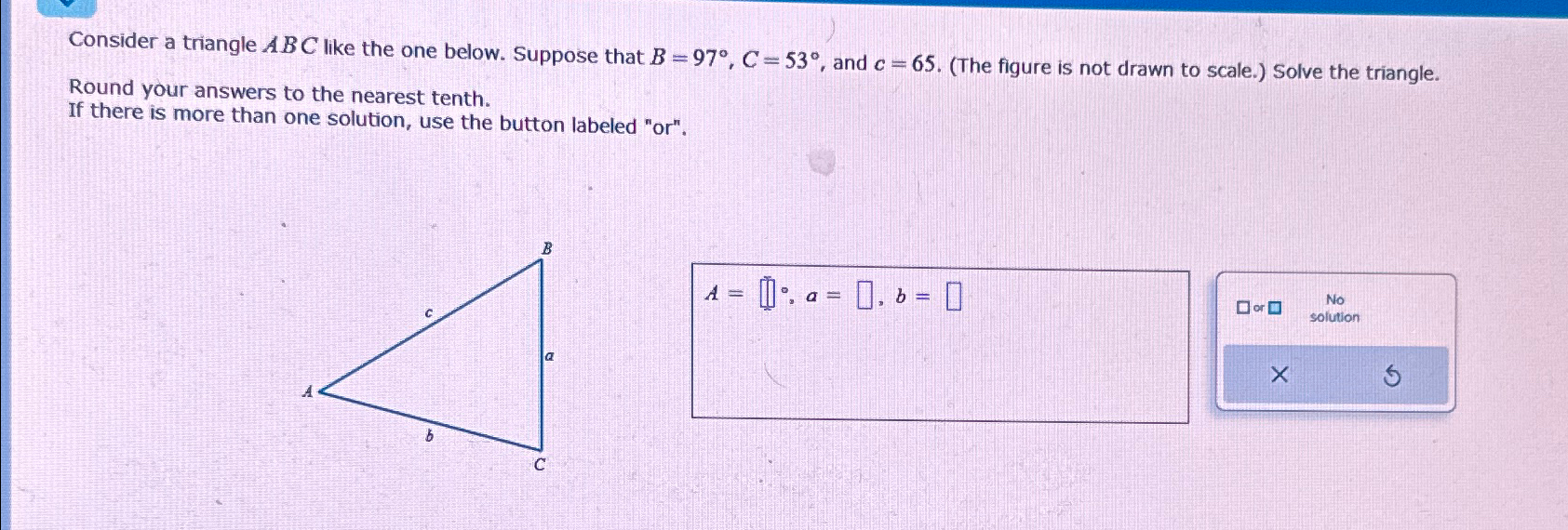 Solved Consider a triangle ABC like the one below. Suppose | Chegg.com