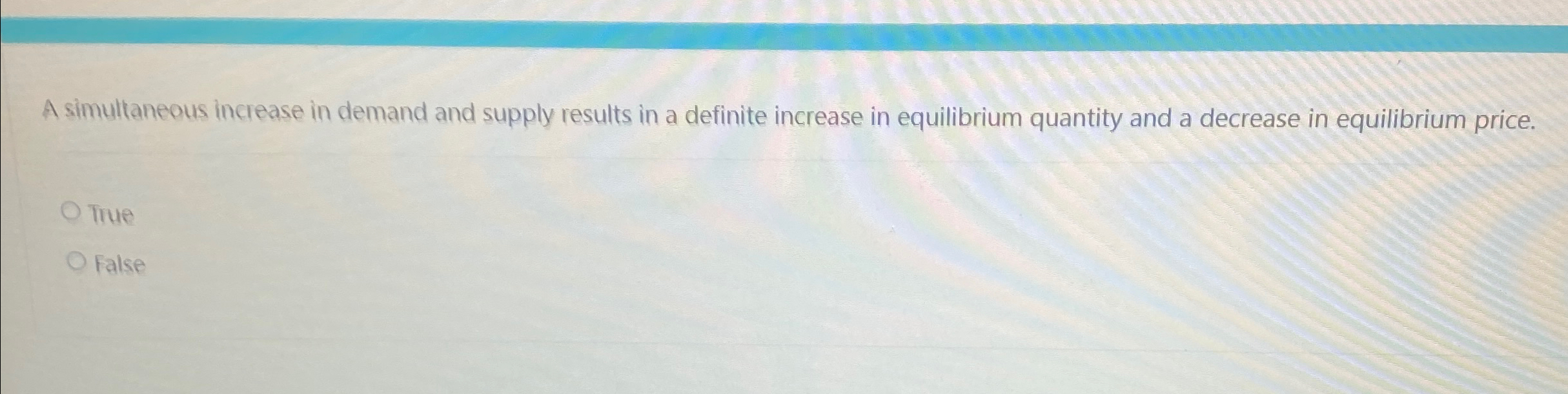 Solved A simultaneous increase in demand and supply results | Chegg.com