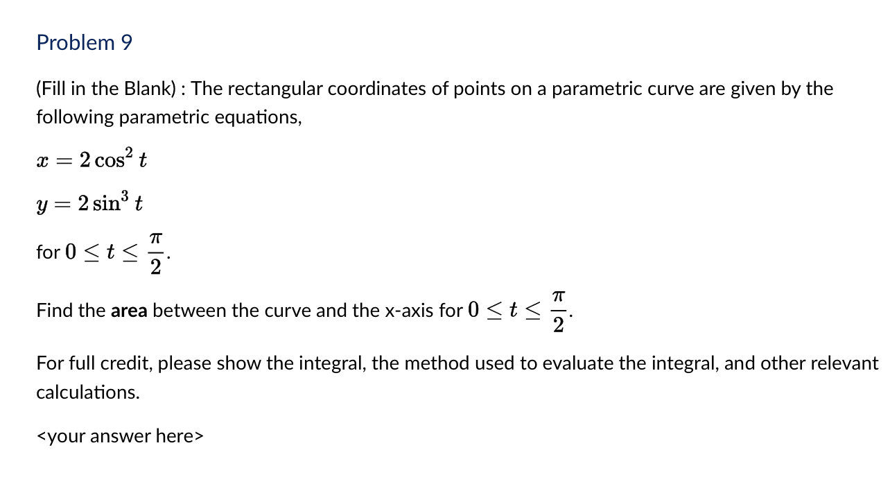 Solved Problem 9(Fill in the Blank): The rectangular | Chegg.com