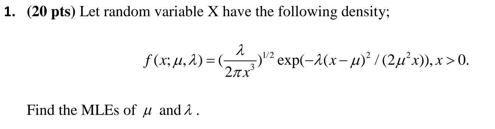 Solved 1. ( 20pts) Let random variable X have the following | Chegg.com
