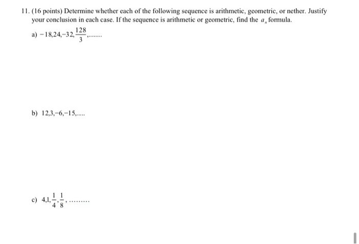 Solved 11. (16 points) Determine whether each of the | Chegg.com