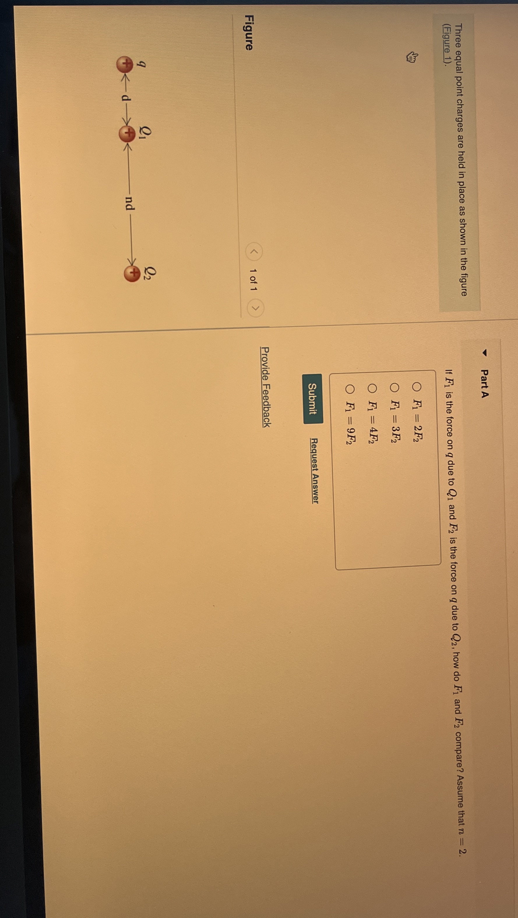 Solved Three equal point charges are held in place as shown | Chegg.com