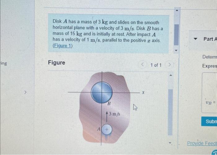 Solved Disk A has a mass of 3 kg and slides on the smooth | Chegg.com