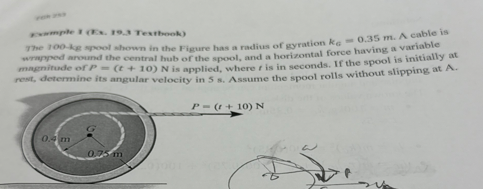 Solved wrapped around the central hub of the spool, and a | Chegg.com