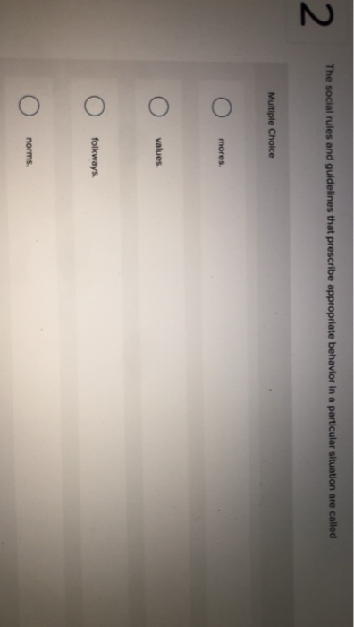 Solved The social rules and guidelines that prescribe | Chegg.com