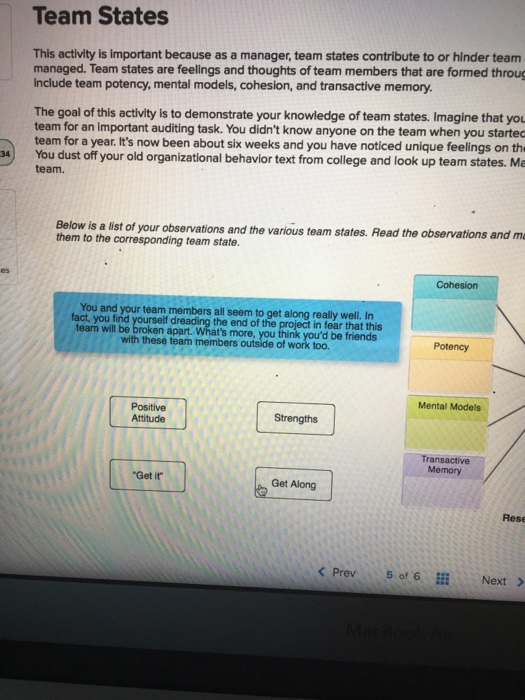 Solved Team States This activity is important because as a | Chegg.com