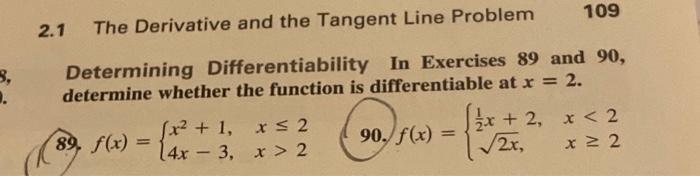 Solved Determining Differentiability In Exercises 89 And 90