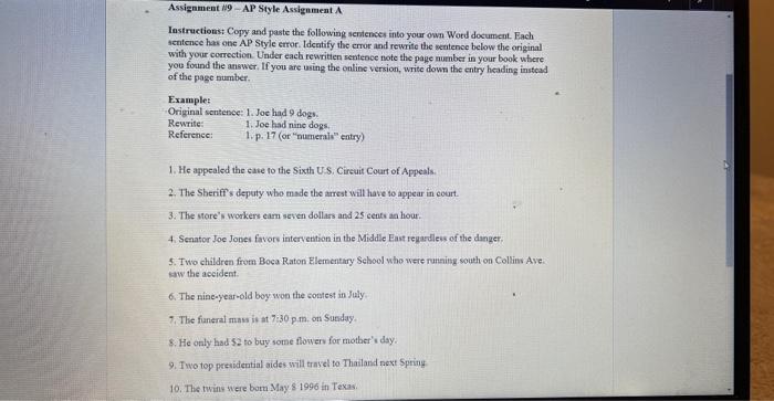 Iastructionst Copy and paste the following sentences | Chegg.com