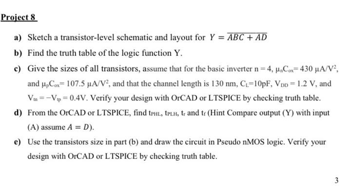 Solved a) Sketch a transistor-level schematic and layout for | Chegg.com