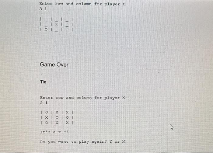 Solved 1 Print Out The Game Start And Example 2 Print Out