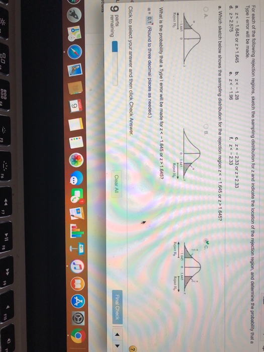 Solved For each of the following rejection regions, sketch | Chegg.com