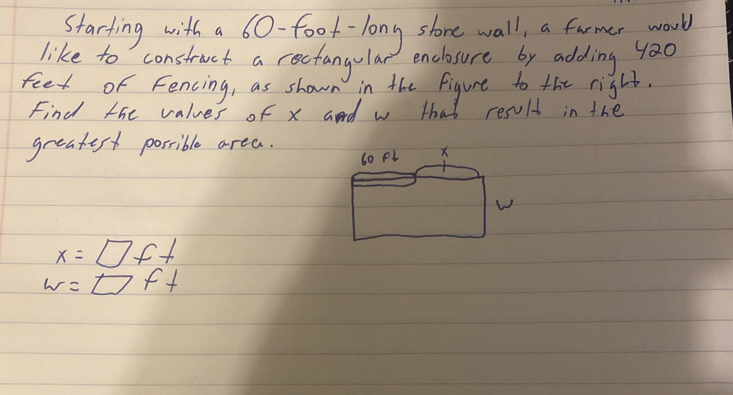 Solved Starting with a 60-foot-long stone wall, a farmer | Chegg.com