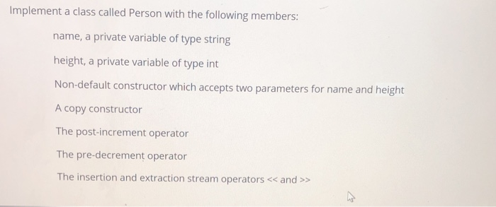 Solved Implement a class called Person with the following | Chegg.com