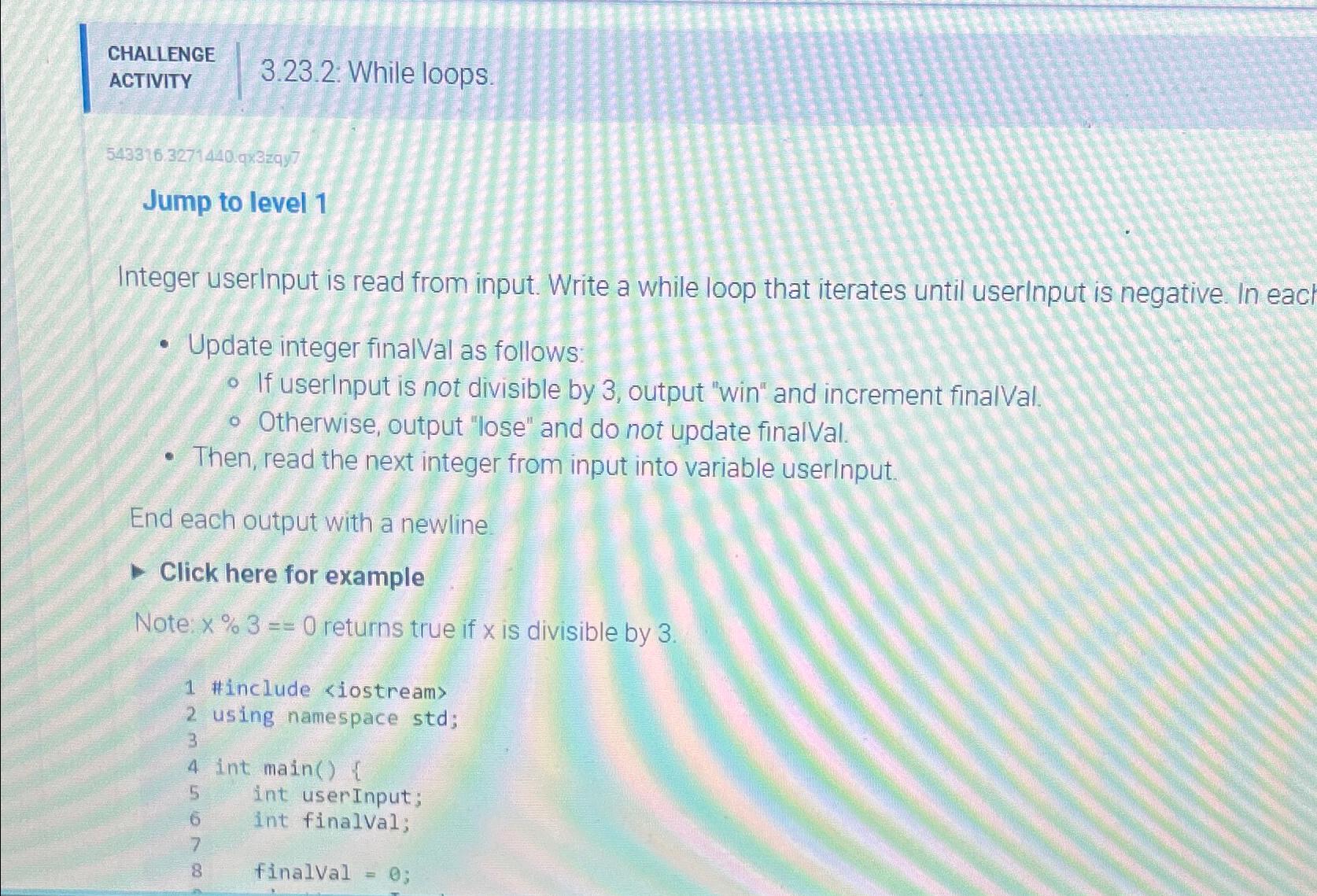 Solved CHALLENGEACTIVITY3.23.2: While | Chegg.com | Chegg.com Solved CHALLENGEACTIVITY3.23.2: While | Chegg.com | Chegg.com