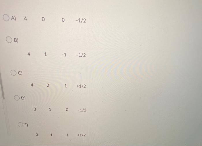 Solved A possible set of quantum numbers for the last | Chegg.com