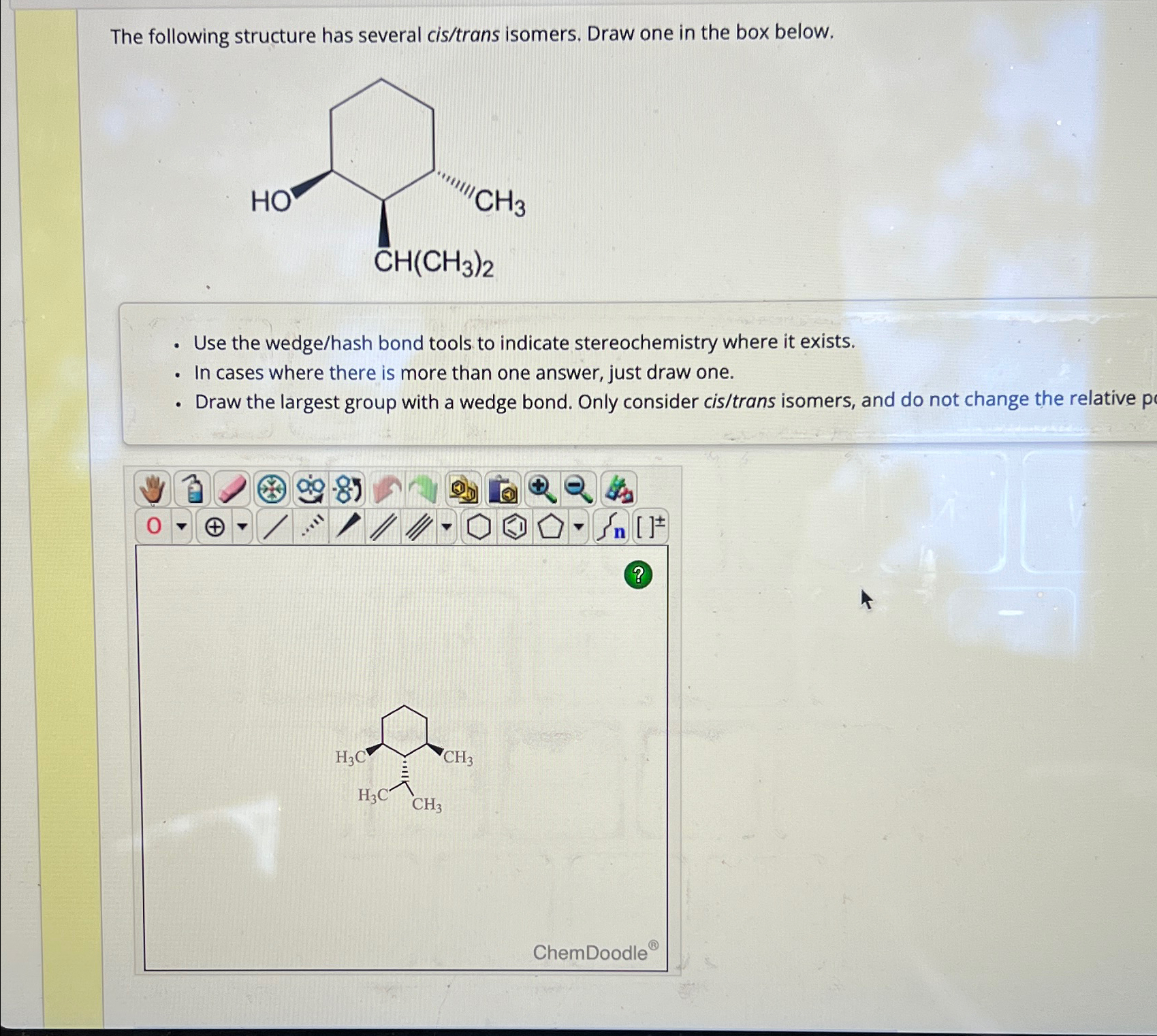 Solved The following structure has several cis/trans | Chegg.com