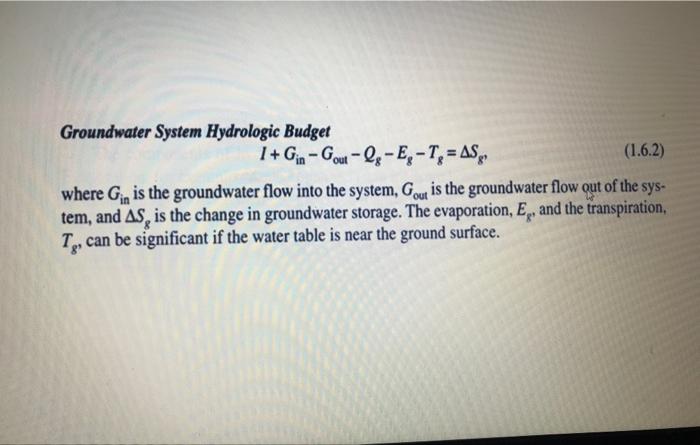 Solved Water Budget Considering the open system in Figure | Chegg.com
