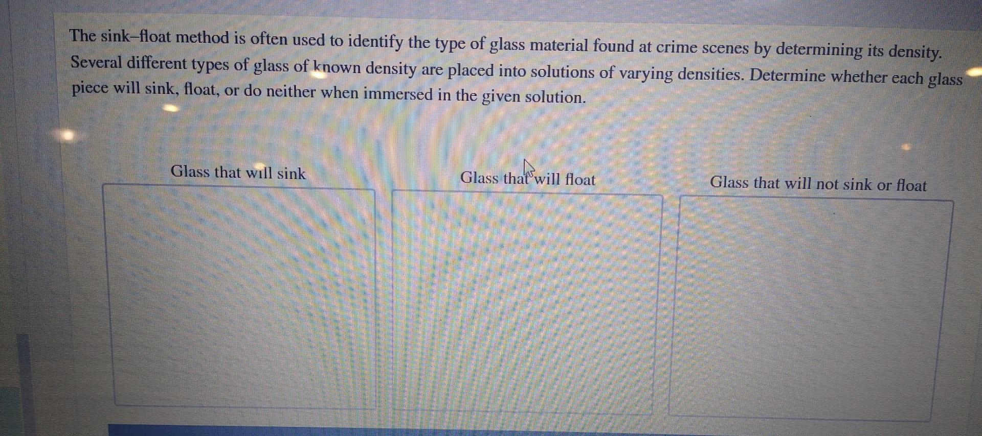 Solved The sink-float method is often used to identify the | Chegg.com