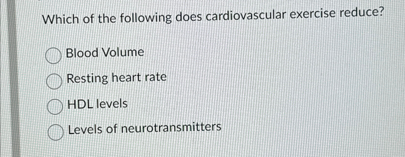 Solved Which of the following does cardiovascular exercise | Chegg.com