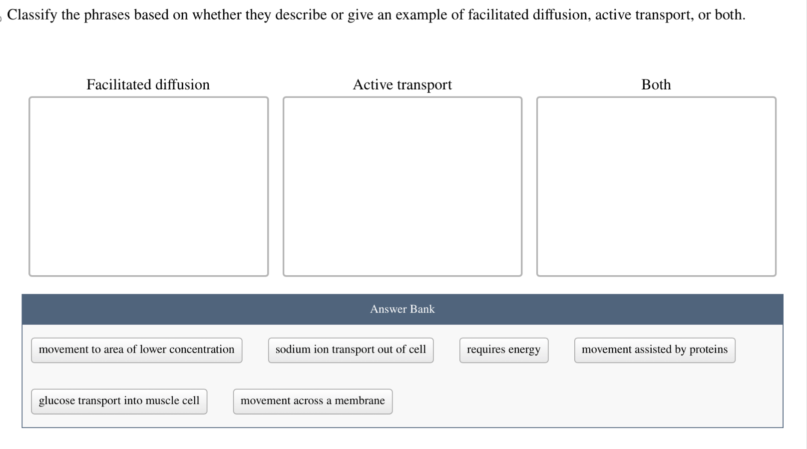 Solved Classify the phrases based on whether they describe | Chegg.com
