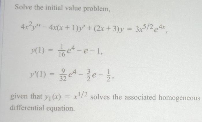 Solved Solve the initial value problem, | Chegg.com